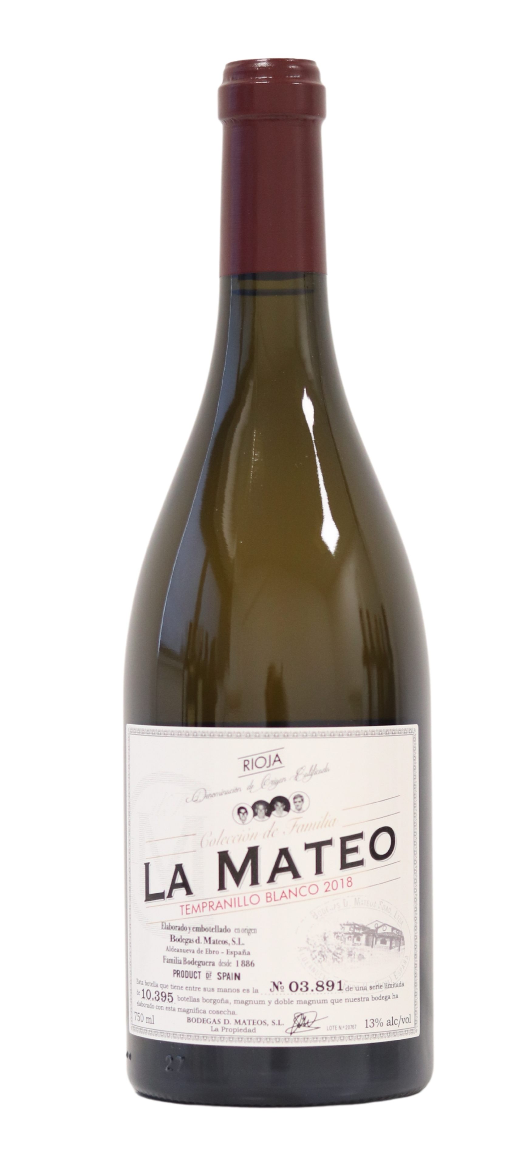 Bodegas Mateos La Mateo Colección de Familia Tempranillo Blanco, Rioja 2021